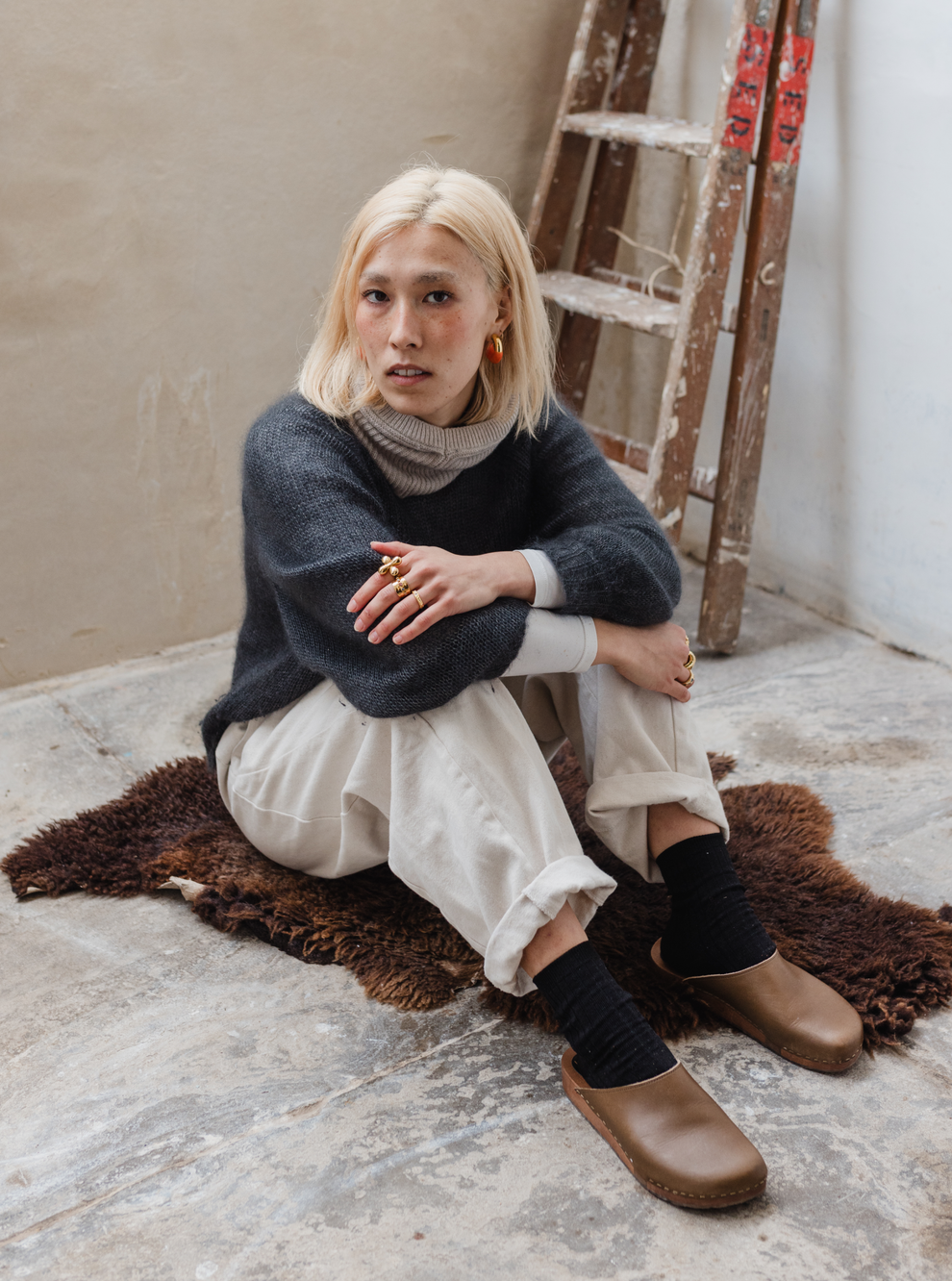 Moss Green Brown Flex Base Klassisk Clog – KIT + CLOGS STUDIO