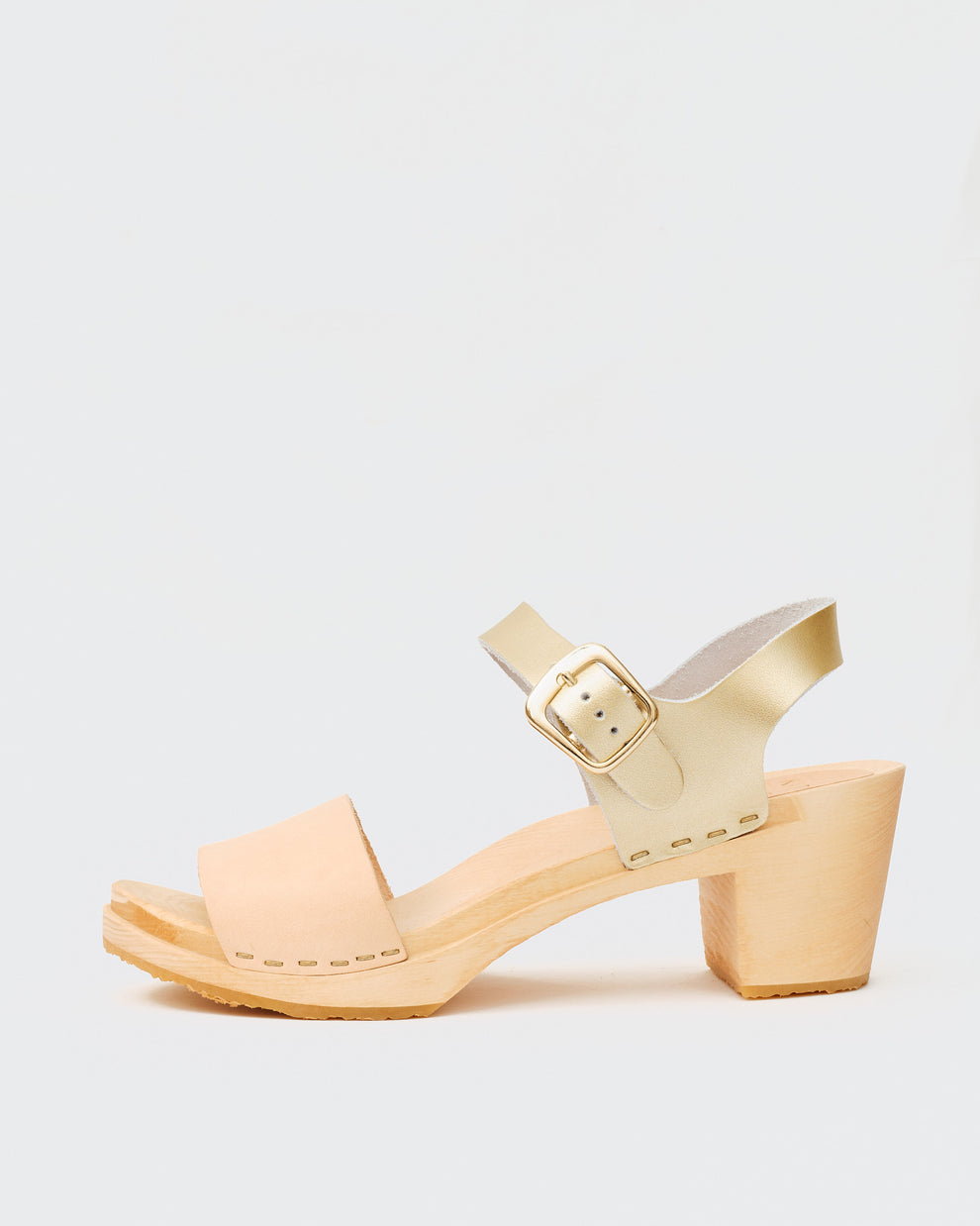 Natural + Champagne Two-Tone Mid Etta Clog – KIT + CLOGS STUDIO