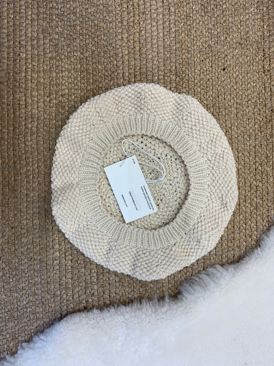 Knitted Cream Beret by SGB – KIT + CLOGS STUDIO
