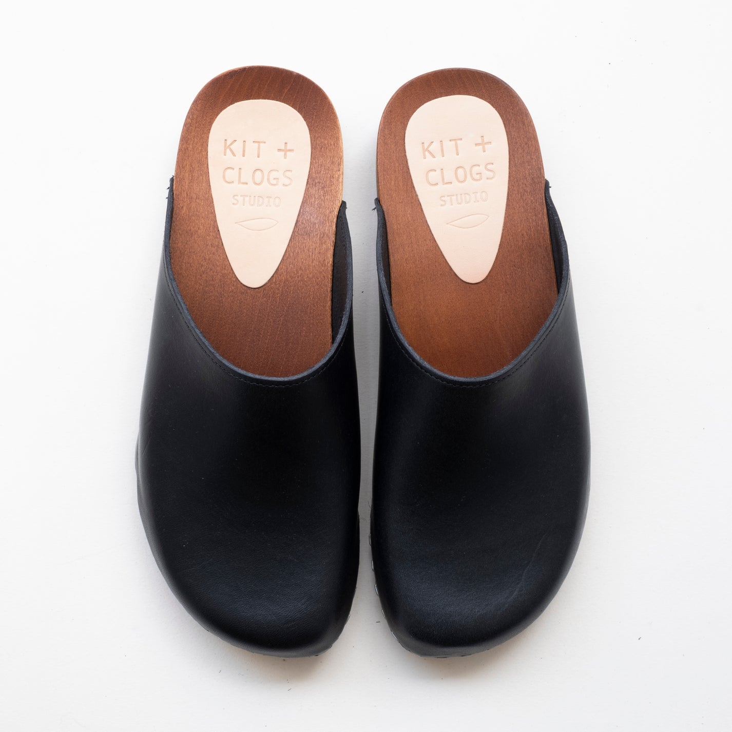 Black Leather Wooden Clogs – KIT + CLOGS STUDIO