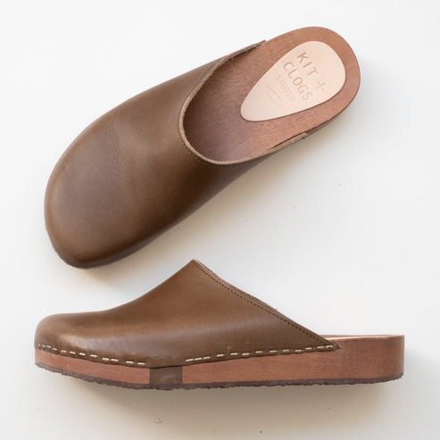 Moss Green Brown Flex Base Klassisk Clog – KIT + CLOGS STUDIO